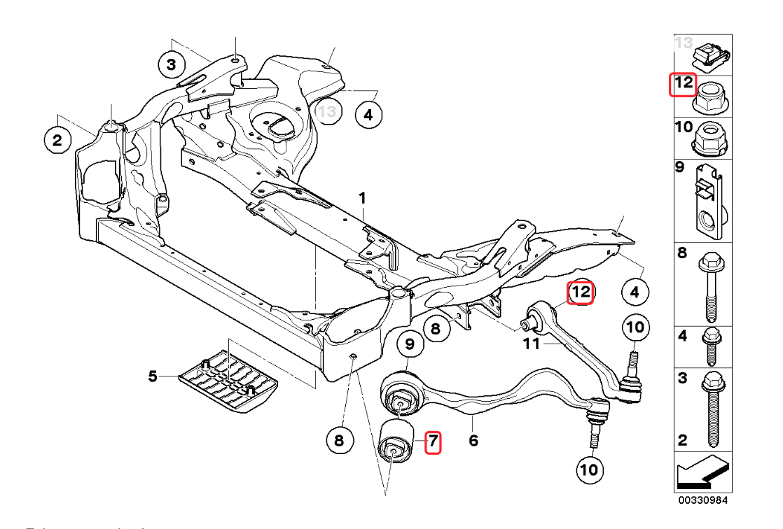 Buje brazo Recto suspensión BMW serie 1 serie 3 (2003-2011) – ITALIANA ...